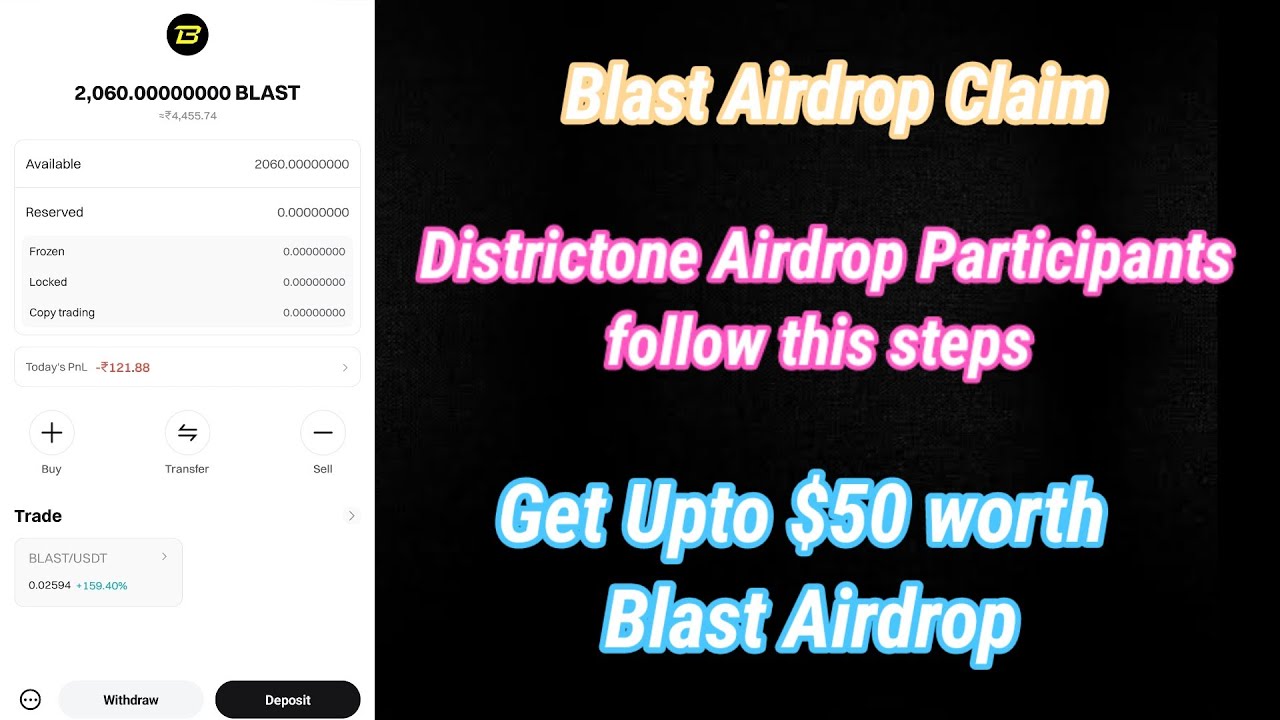Blast Airdrop Claim for District One Airdrop Pers | Got $50 Each ...
