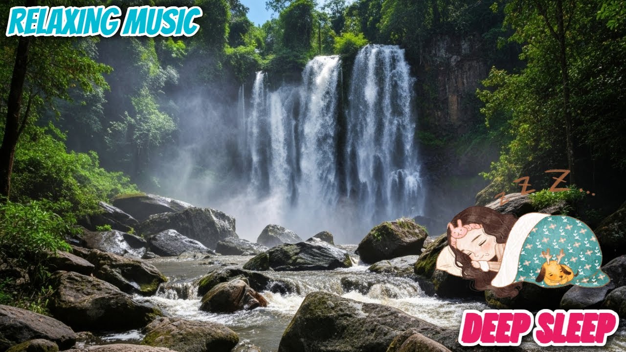 Relaxing Piano & Waterfall Ambience | Nature-Inspired Healing Sounds ...