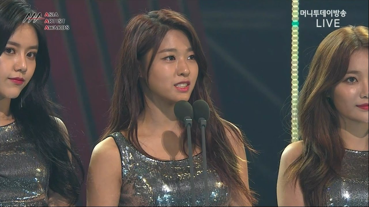 161116 MTN 2016 AAA 베스트 셀러브리티상 AOA 수상소감 - YouTube