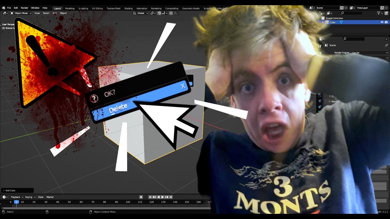Voilà ce qui arrive VRAIMENT quand tu supprimes le cube par défaut de Blender (tutoriel ...