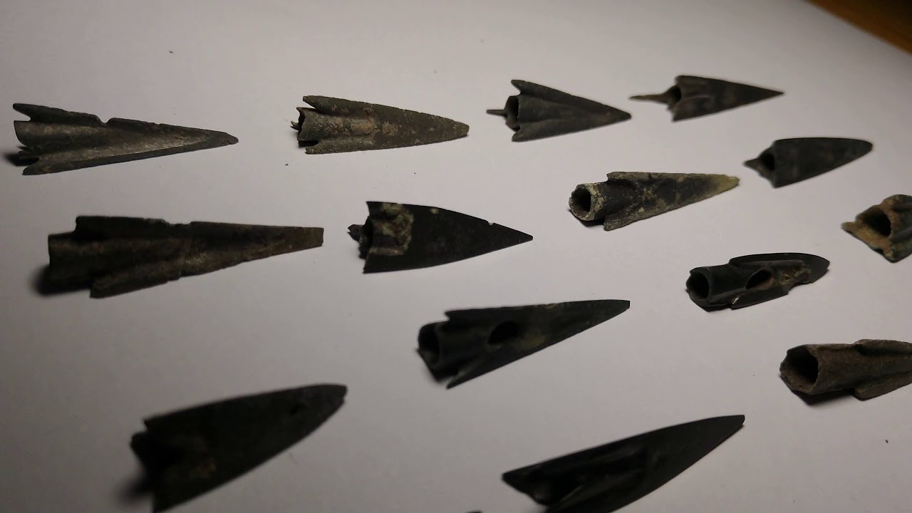 20 pieces BRONZE TRI-LOBED ARROWHEAD WAR RELIC - YouTube
