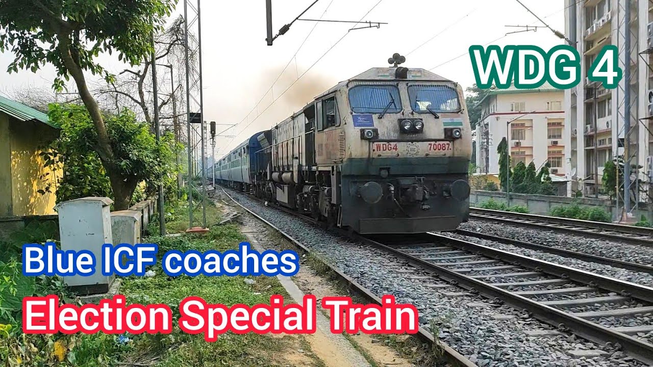 Full Blue ICF rakes !💙 Election Special Train with WDG4 moving towards ...