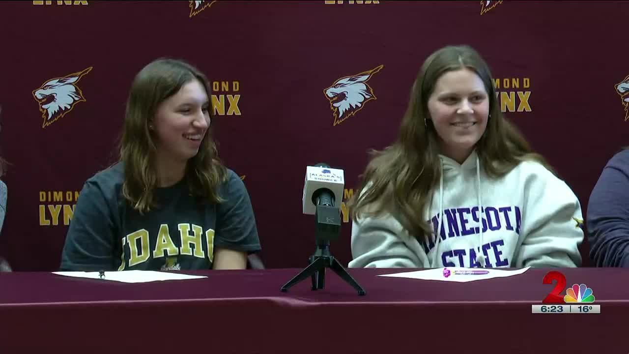 Dimond High School swimmers sign National Letter of Intent - YouTube