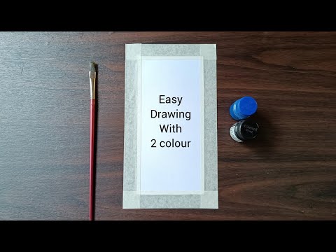 Easy poster colour drawing/painting with two colour/easy poster colour ...