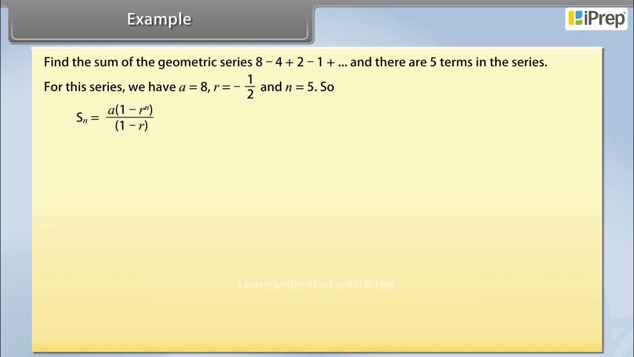 Example III | Sequences and Series | Math | Class 11th | iPrep - YouTube