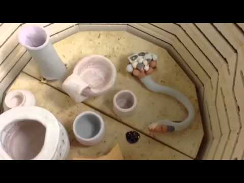 Glaze firing ceramic work - YouTube