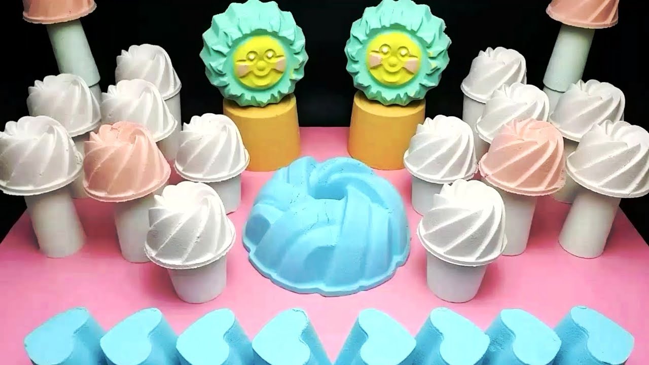 ASMR crumble satisfying baking soda | geometric shapes - YouTube