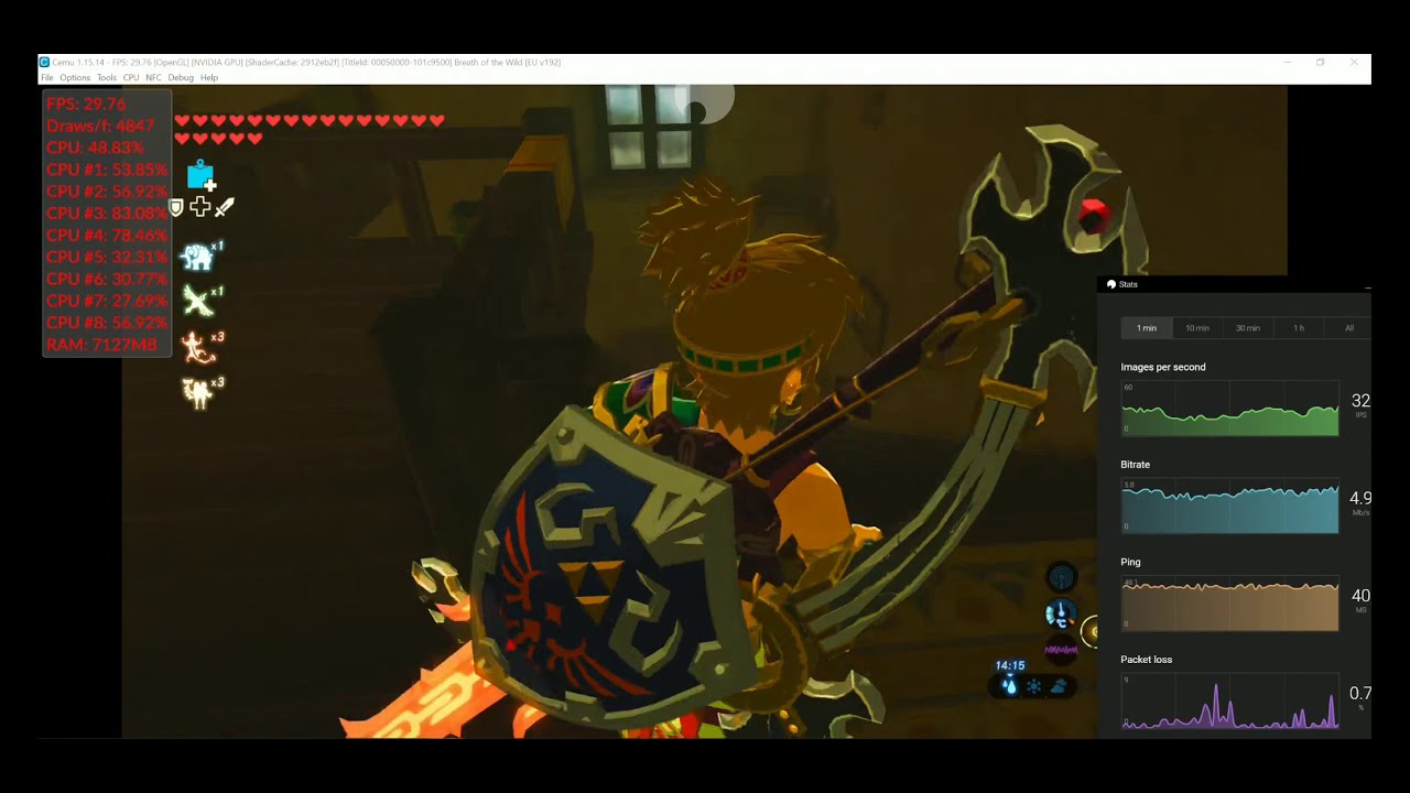 Cemu Zelda Breath of the Wild on Shadow Cloud PC Gaming on Verizon 4G ...