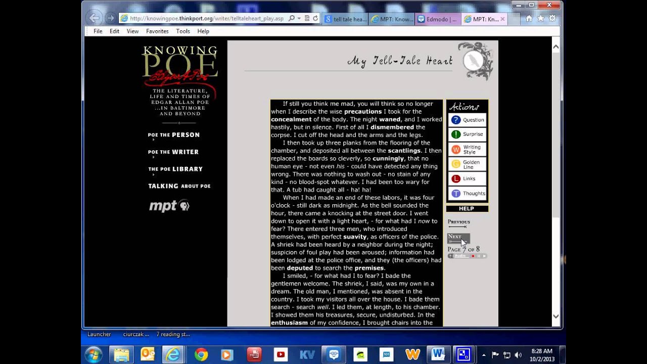 The Tell Tale Heart Web Assignment - YouTube