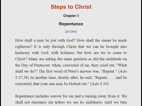 Steps to Christ - EGW - Chapter 3 - Repentance - YouTube