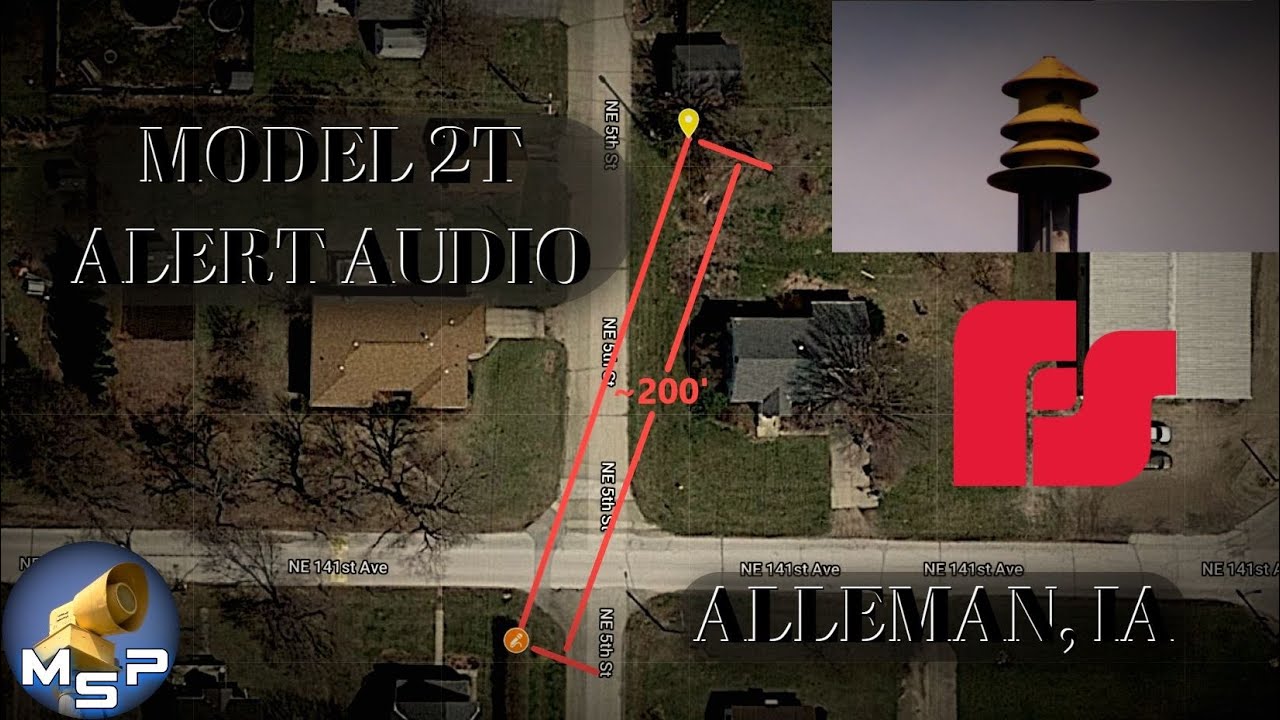 Federal Signal Model 2T Tornado Siren Audio | Full Alert | Alleman, IA ...