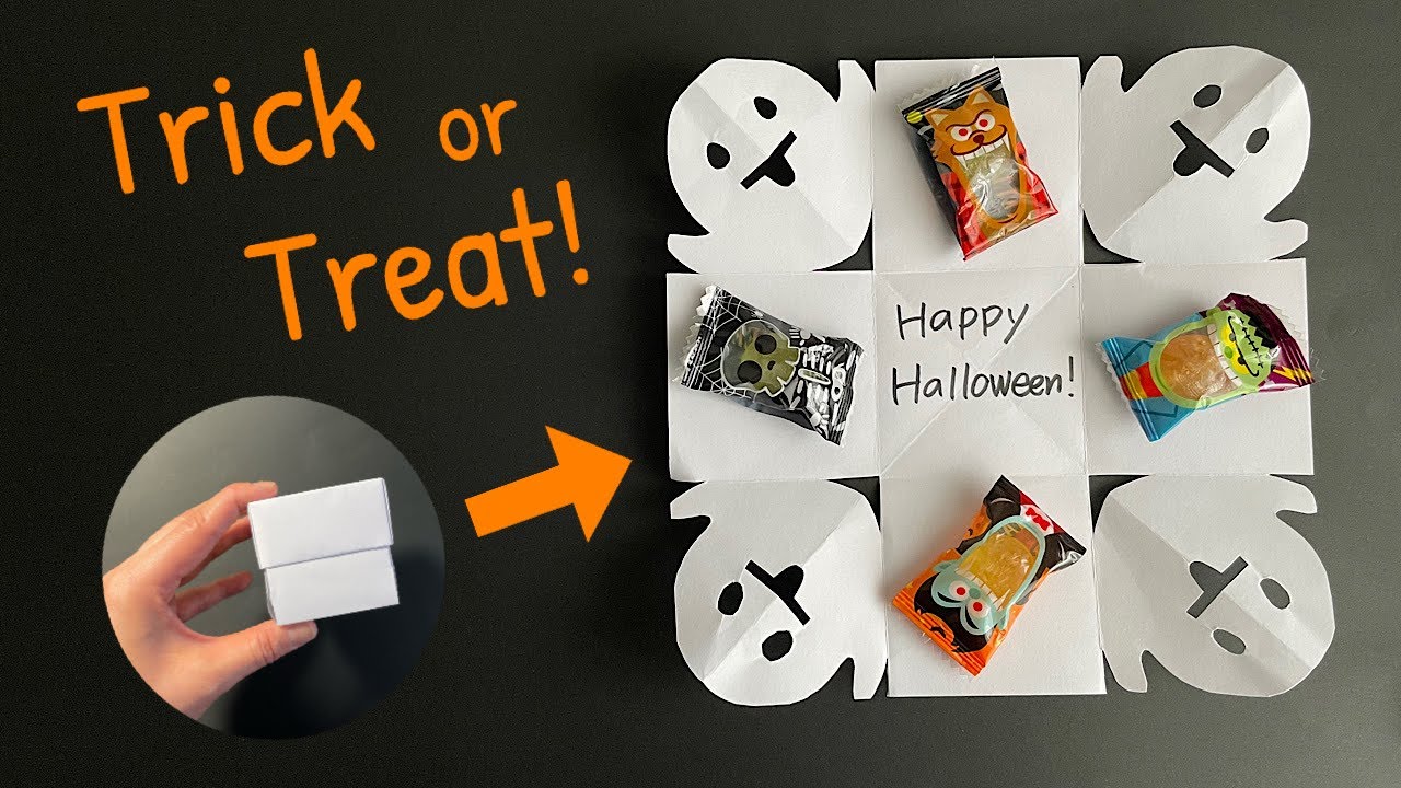 Halloween Surprise Box | Origami Ghost Gift Box | DIY Halloween Paper ...