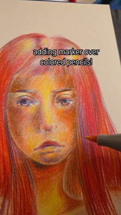 adding marker over colored pencils - I love doing this - YouTube