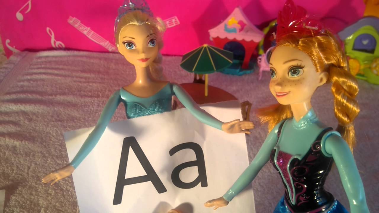 ELSA AND ANNA TEACHES FRIENDS THE ALPHABET A - YouTube