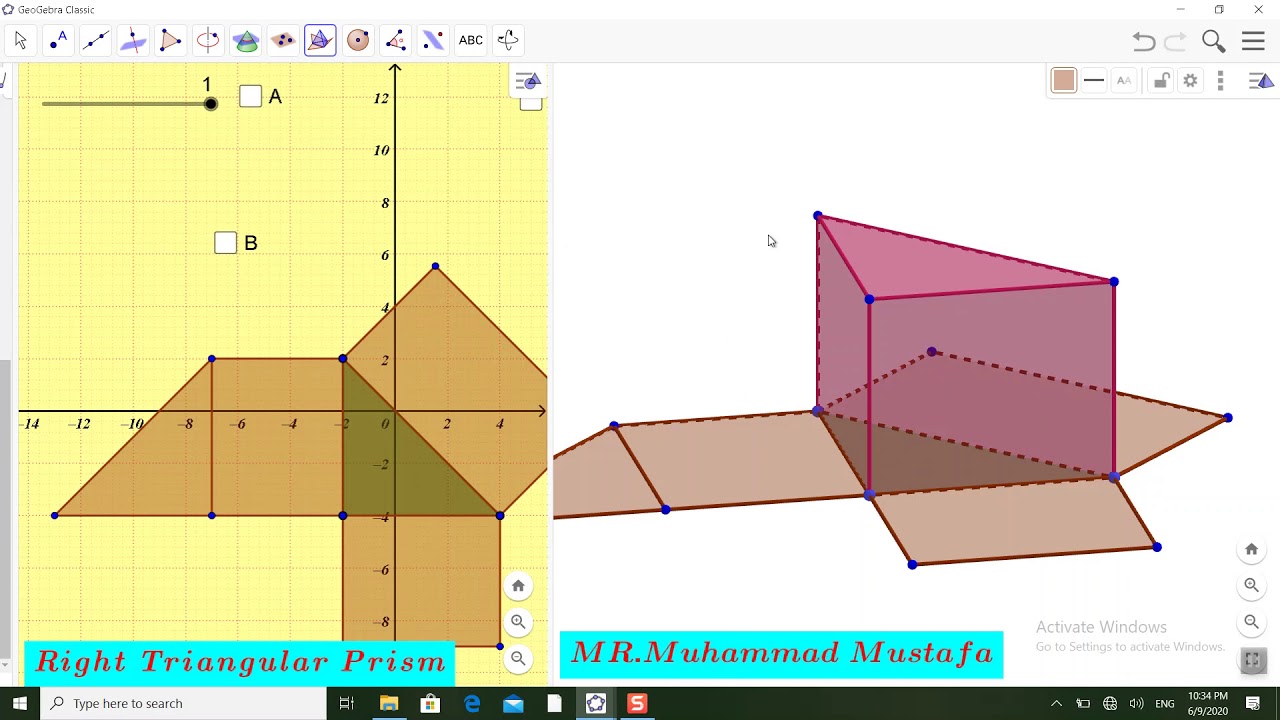 Triangular Prism Using GeoGebra - YouTube