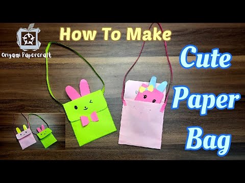 Cara Membuat Tas Lucu Dari Kertas - Origami Tas - Cute Paper Bag - YouTube