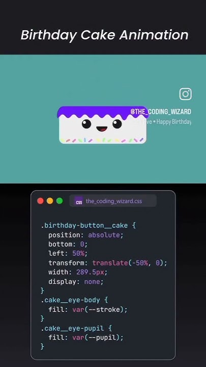 Birthday Cake Animation using HTML & CSS | Happy Birthday Web Animation ...