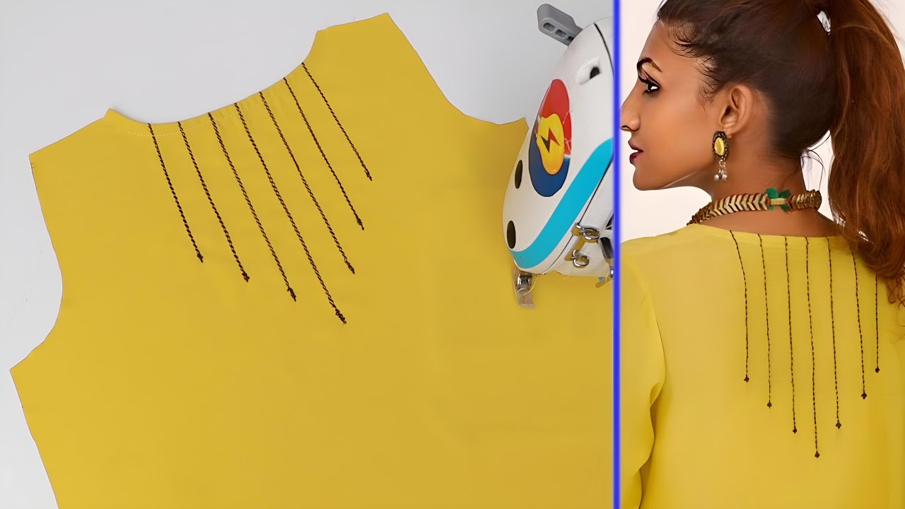 Amazing trick for cutting and stitching back neck designs on suits ...