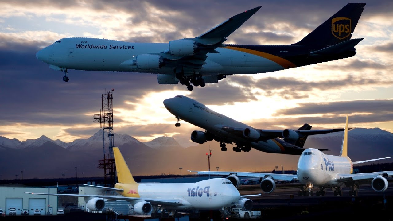 Sunrise Passenger & Cargo Takeoffs Runway 25R at TED STEVENS ...