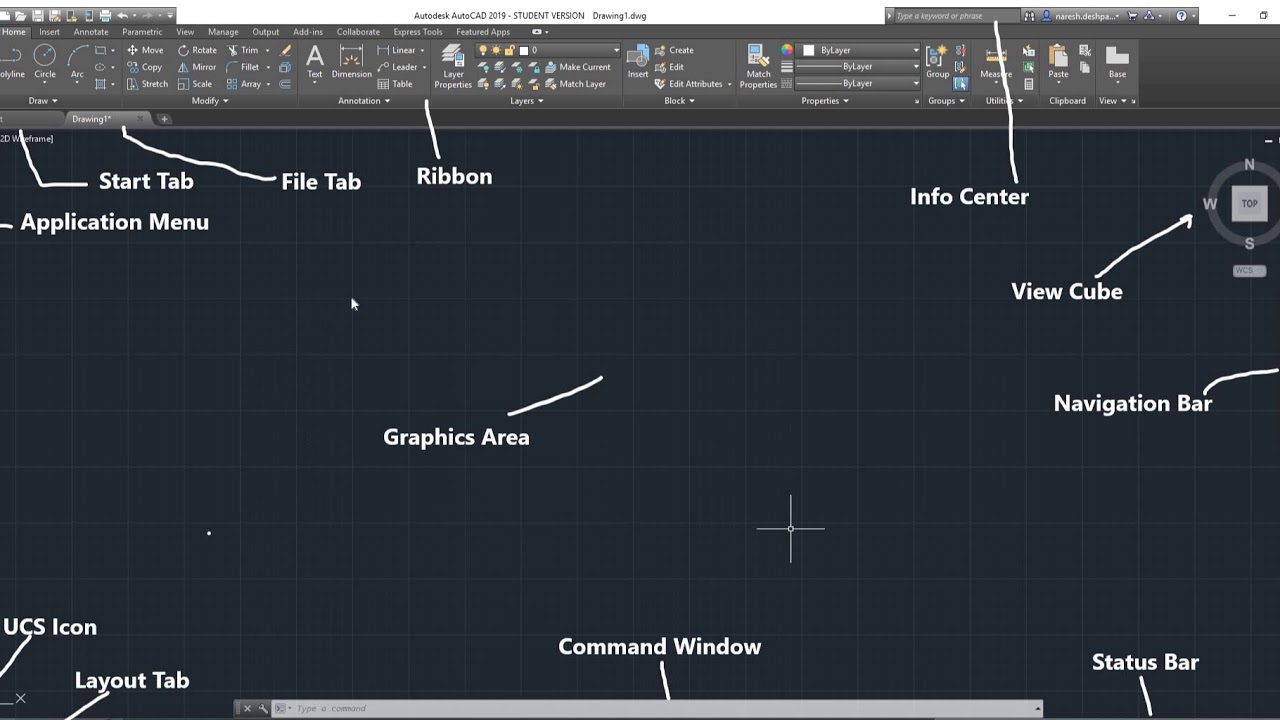 Autocad 2019 Interface - YouTube