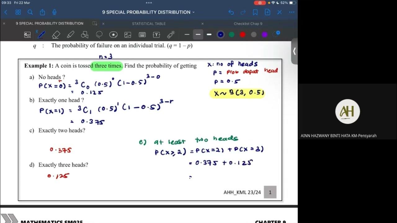 Lecture 1: 9.1 Binomial Distribution | SM025 23/24 - YouTube