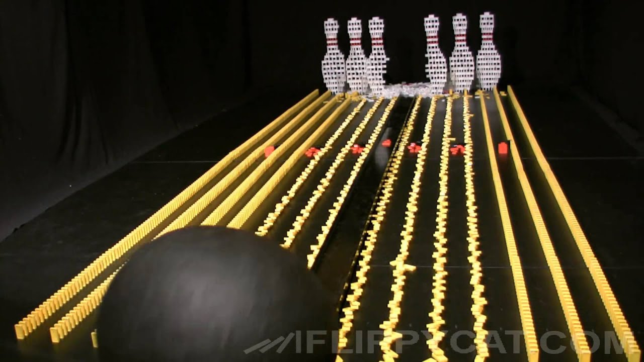 Bowling For Dominos 4800 dominoes - YouTube