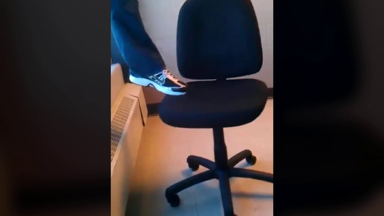 Office chair accident (Bass boosted break) - YouTube