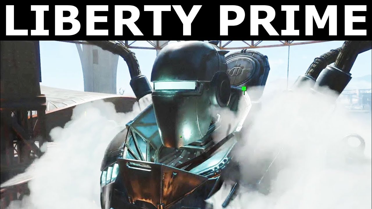 Fallout 4 - Liberty Prime Destroys The Prydwen Airship With Dual Eye ...