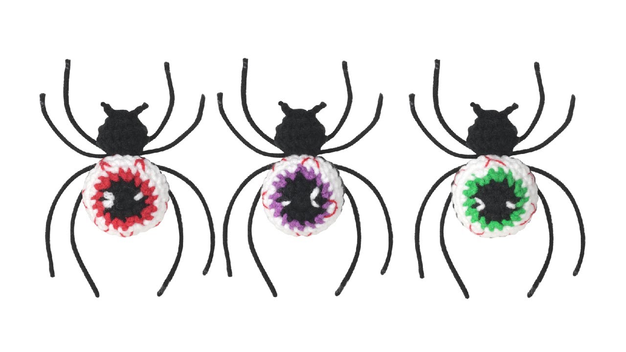 Eyeball Spider-1:How to crochet the eyeball? - YouTube