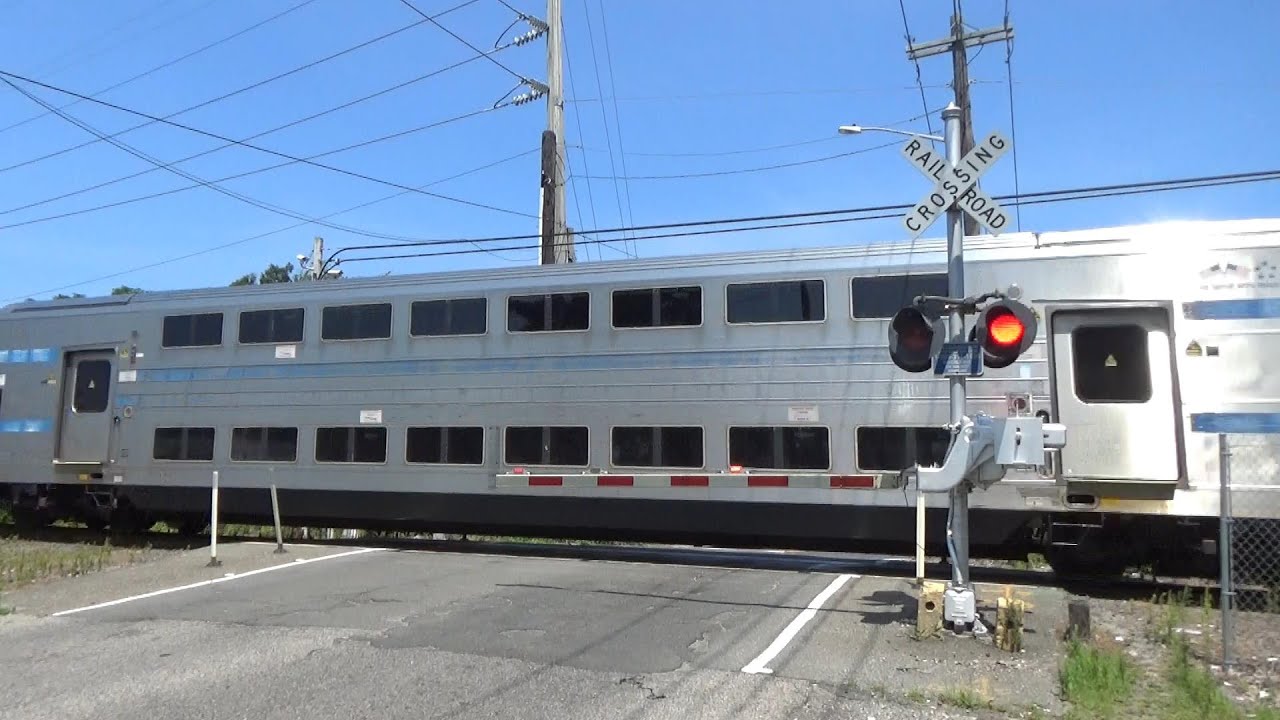 LIRR 420 Double Decker Greenport Scoot to Greenport - Waverly Ave Railroad Crossing - Holtsville ...