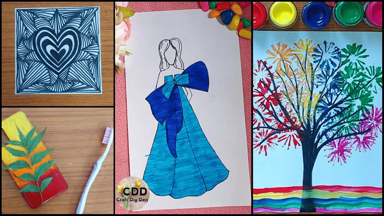 Easy Craft Ideas / Paper Craft Ideas / Satisfied Art / Simple Drawing ...