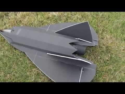 Flight video (Stealth Drone) 70mm edf jet.. thrust vector testing ...