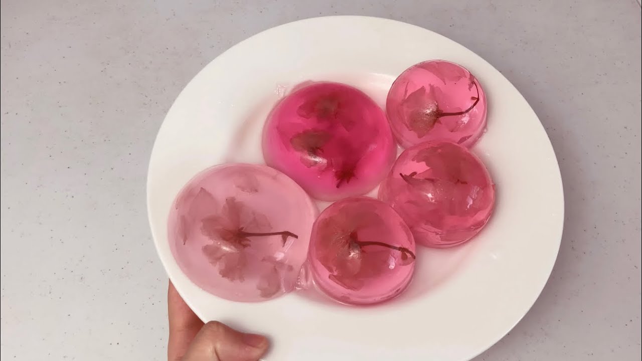 How to make sakura rain drop jelly - YouTube