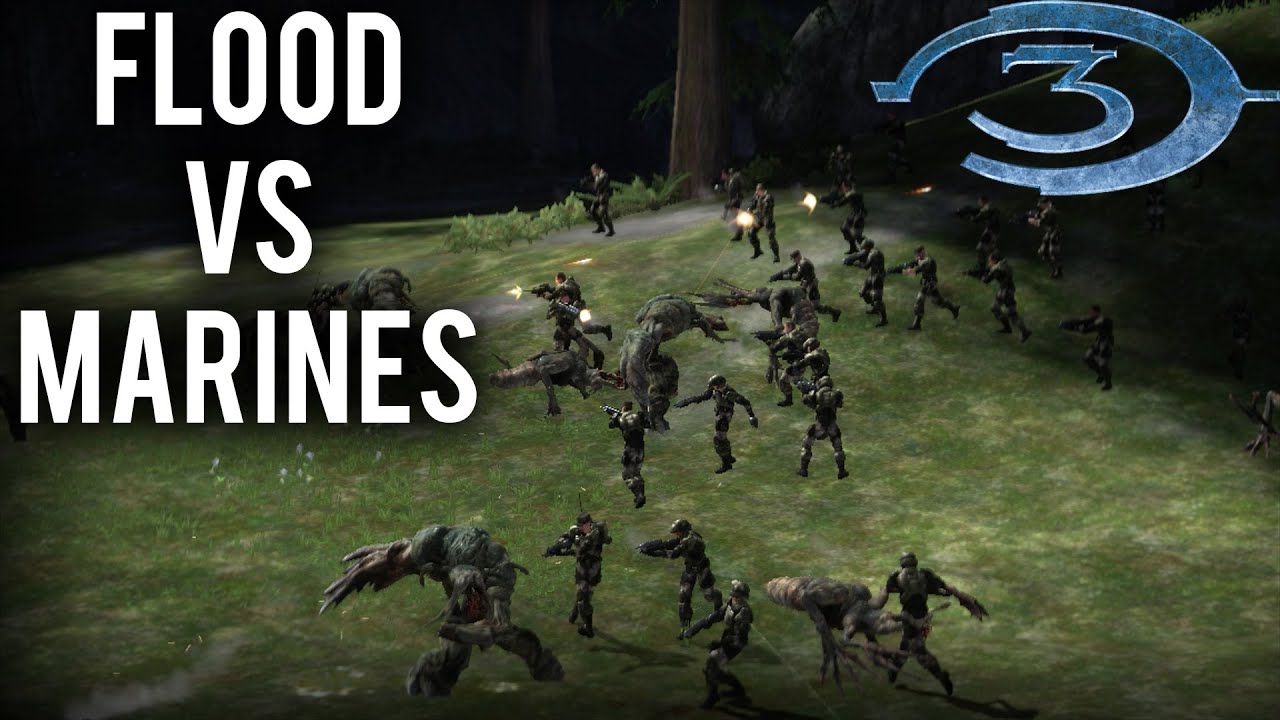 Halo 3 AI Battle - Flood vs Marines - YouTube