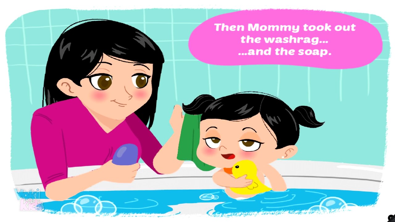 Baby Bath Time Mother and Cute Baby Bathing Animation Story fo Little ...