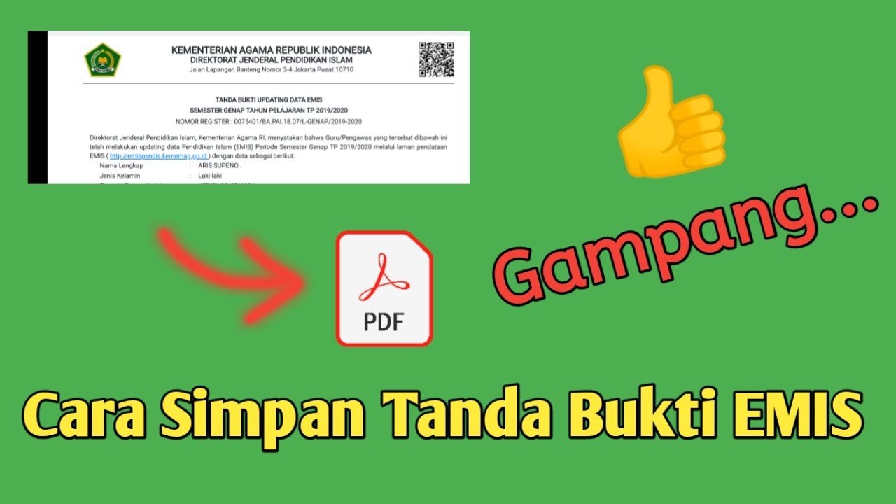 Cara Simpan Tanda Bukti Update Data EMIS 2020 - YouTube