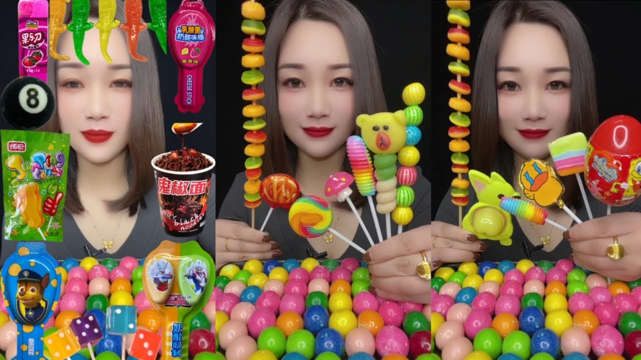Asmr mukbang with satisfying candy fun, tasty, and colorful #mukbang # ...