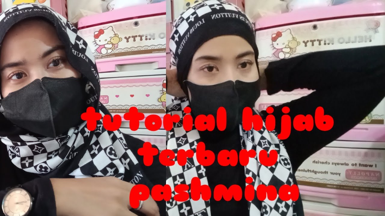 #TUTORIAL PASHMINA SIMPLE CANTIK MASKER KAIN - YouTube