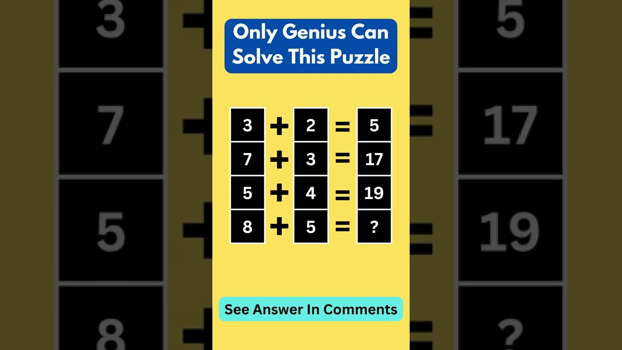 Only Genius Can Solve This Puzzle | Math Puzzle #shorts - YouTube