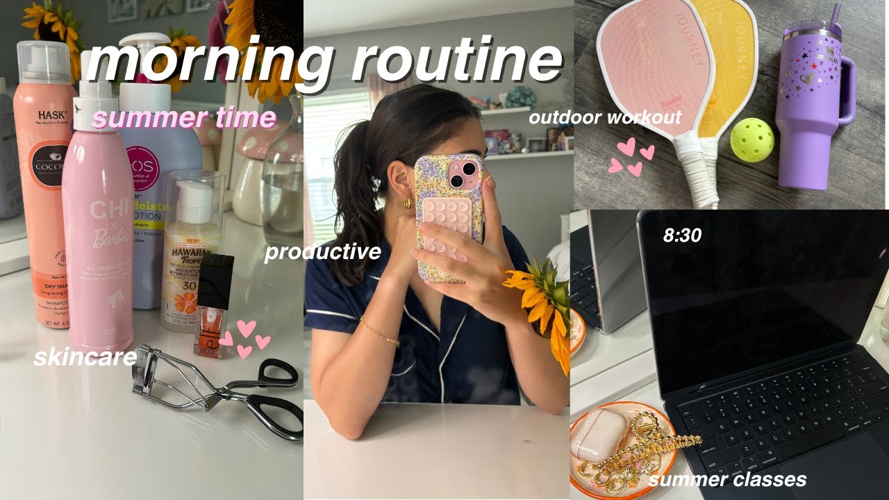 SUMMER MORNING ROUTINE | what i do to stay productive | outdoor workout ...