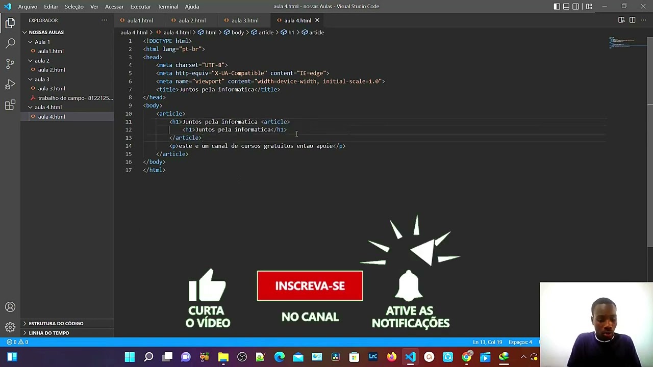 04_Tags article e a Nova Semântica - Curso de HTML Completo#04 - YouTube