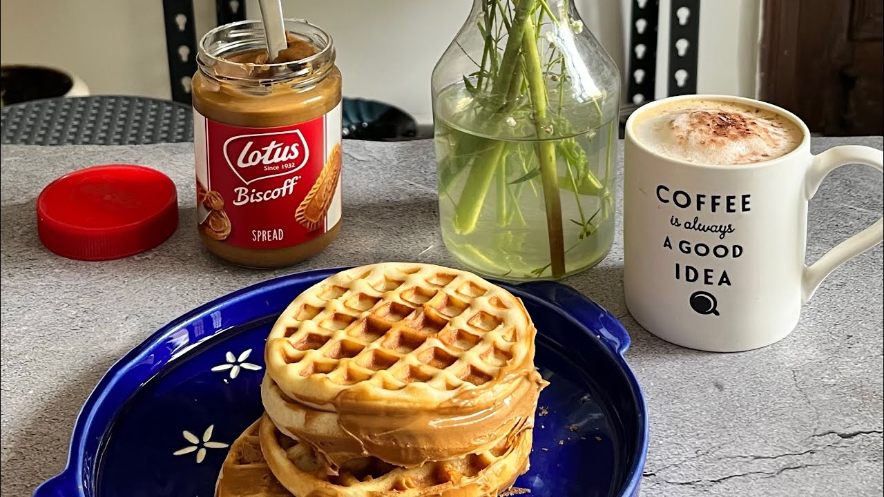 Lotus Biscoff Waffle || Belgian Waffle inspired waffle || Easy ...