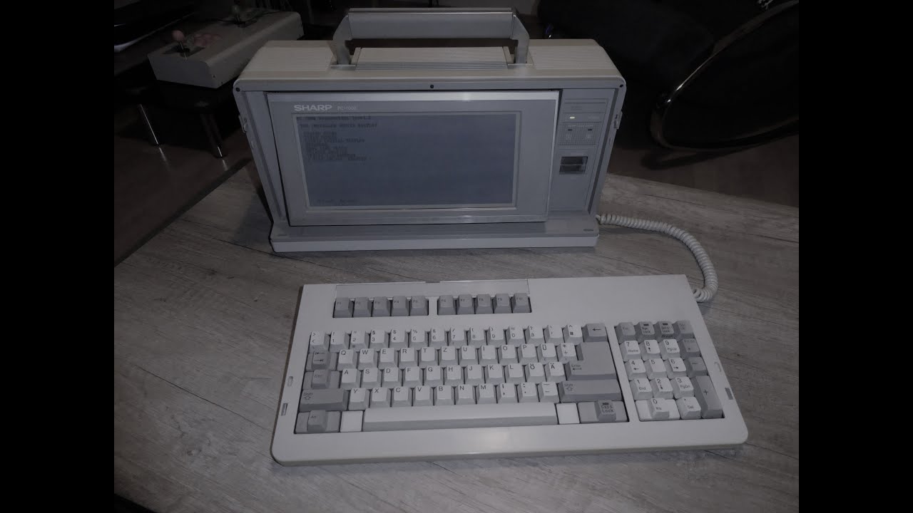 1985 Sharp PC-7000 portable MS Dos 6.22 San Disk Image Mate Parallel ...