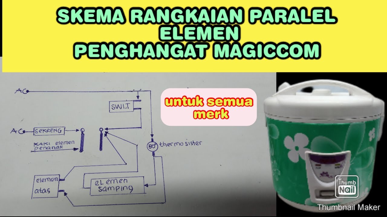 VIRAL ♥️skema rangkaian paralel elemen penghangat magiccom,untuk segala ...