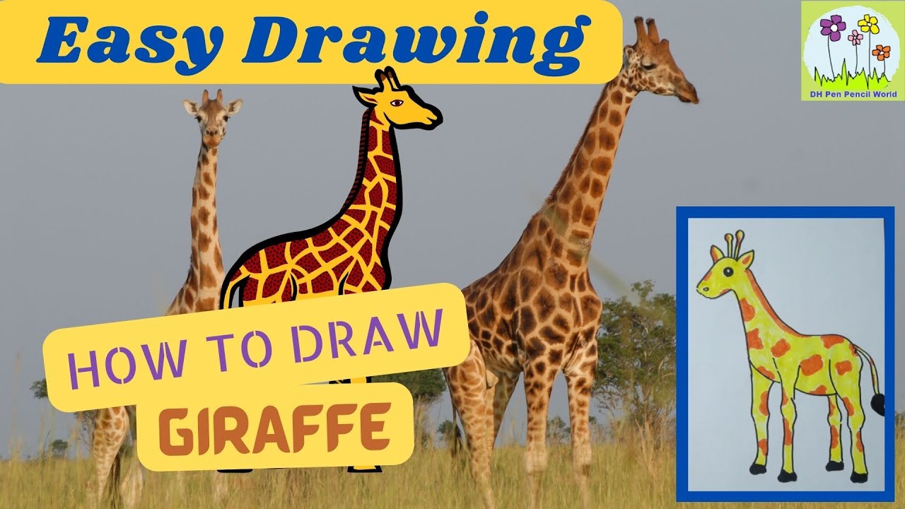 How to draw Giraffe | Let's draw Giraffe | DH Pen Pencil World - YouTube