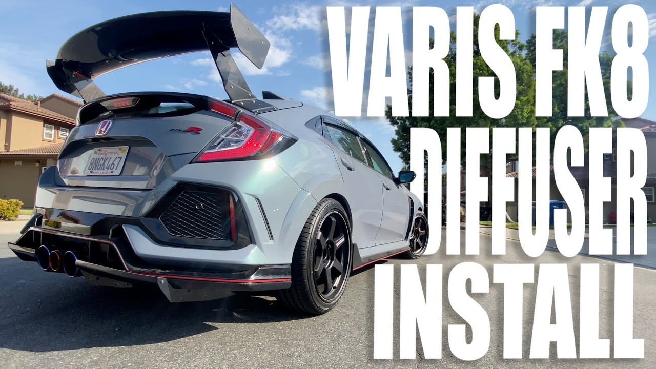 VARIS FK8 CIVIC TYPE R & 1st FC1 Civic SI FULL rear diffuser Installs ...