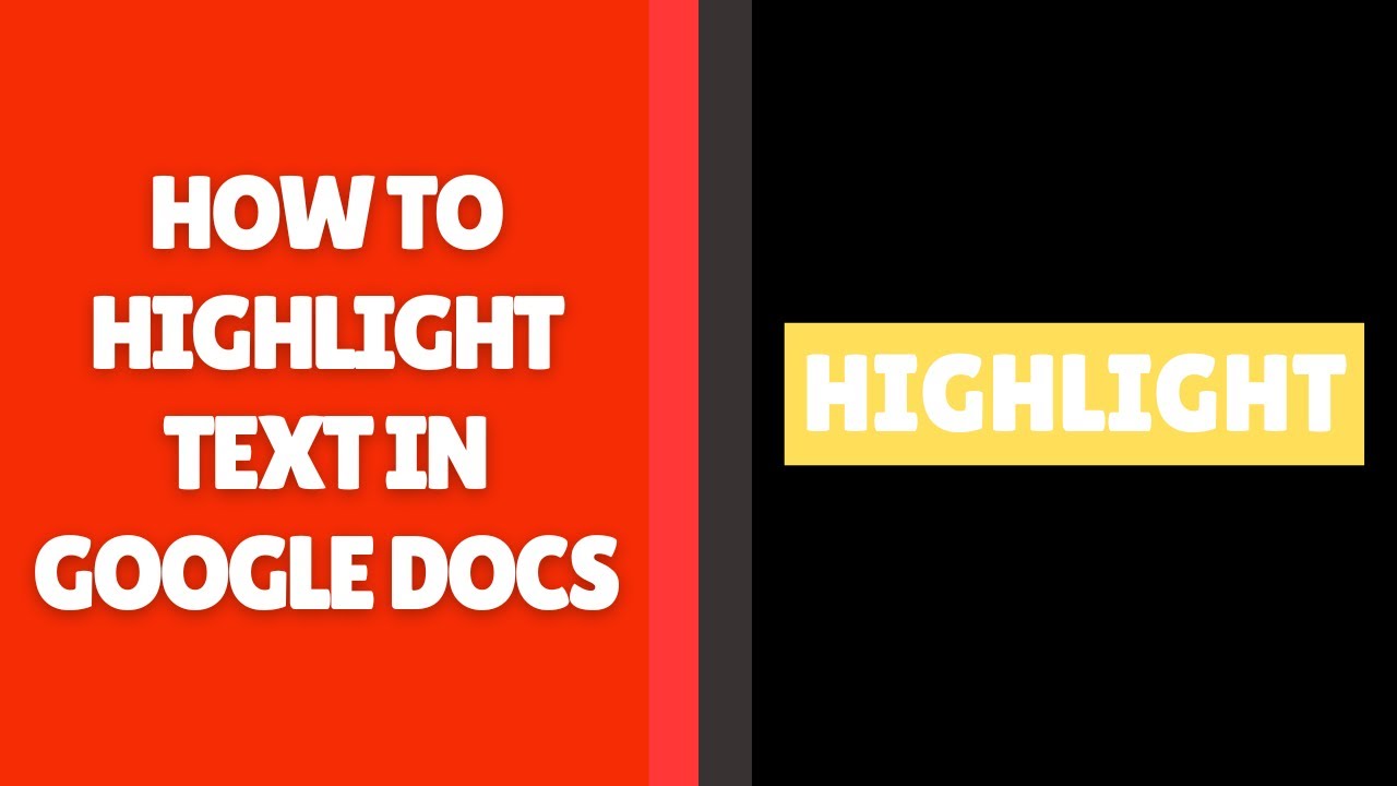 How to Highlight Text in Google Docs - YouTube
