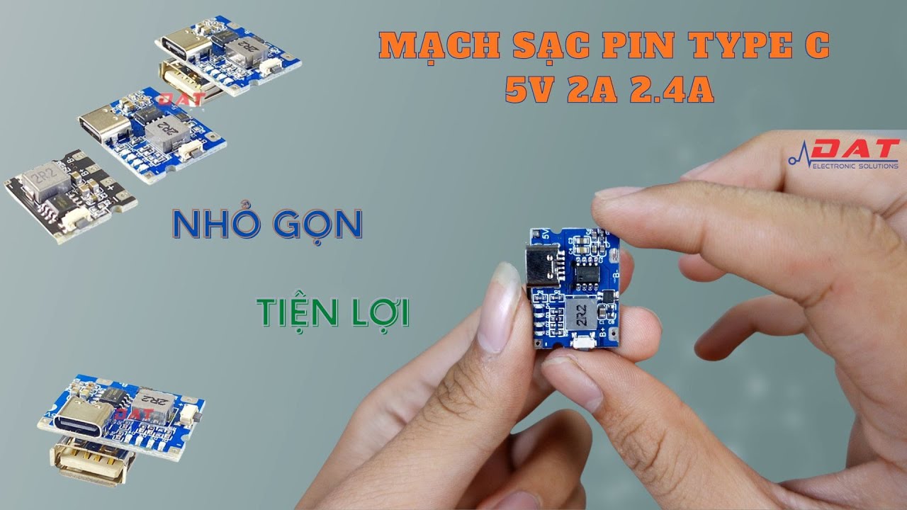 Mạch Sạc Pin Type C 5V 2A 2.4A | Điện tử DAT - YouTube