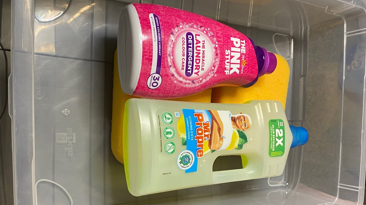 [ASMR] THE PINK STUFF LAUNDRY + MR.CLEAN LEMON AND 2 TEMU GROUT SPONGE ...