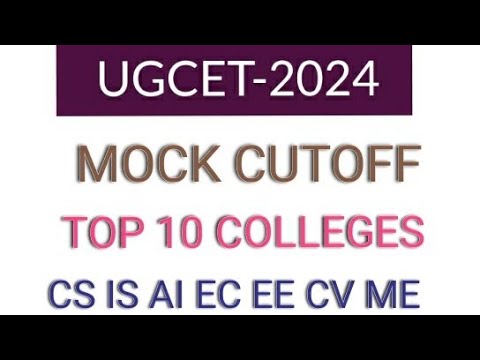 TOP 10 COLLEGES MOCK 1 CUTOFF OF CS IS AI EC EE CV & MECH COURSES # ...